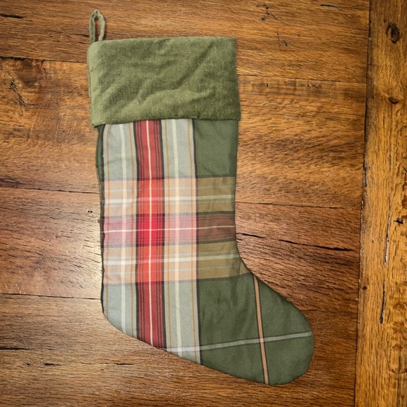 Pottery Barn | Holiday | Pottery Barn Plaid Velvet Christmas Stocking ...